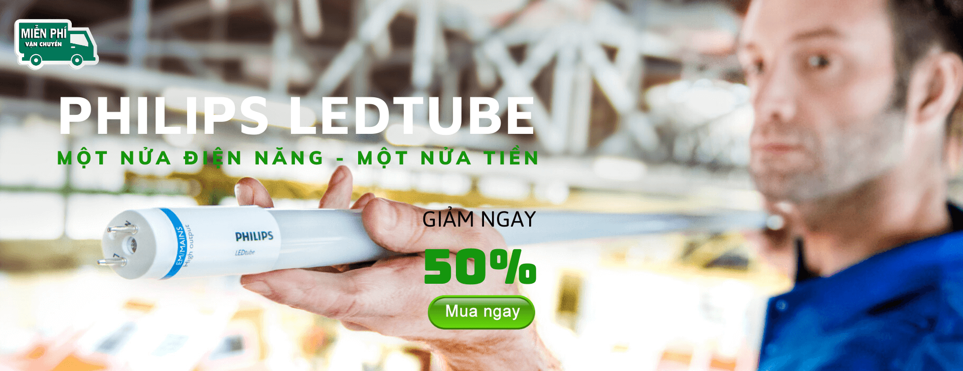 Combo 10 bóng đèn Led tuýp T8 Philips LEDtube DE 1200mm 18W 765