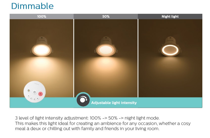 Đèn Downlight âm trần Led thông minh Philips Smalu 59061 9W Ø125 điều ...