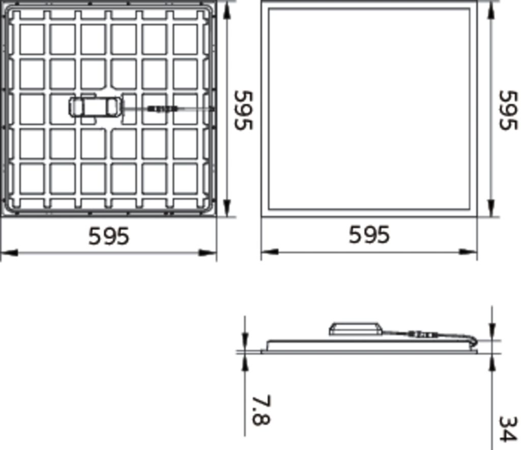 Bộ máng đèn âm trần Panel Philips RC048B 36W LED32S/865 PSU 600x600 NOC GM